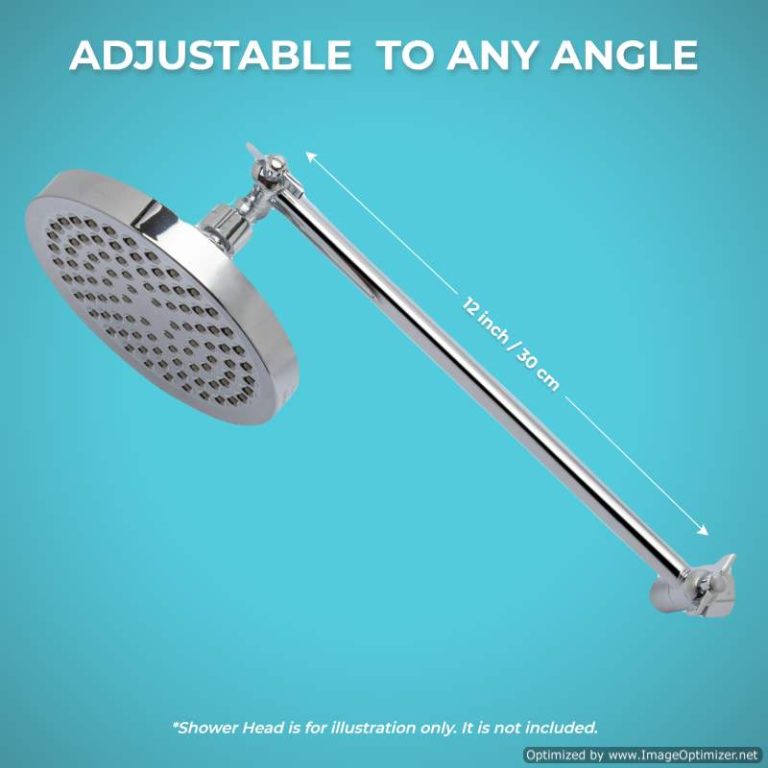 ZYNAFLO Shower Head Extension Arm – 12-Inch Adjustable Showerhead ...